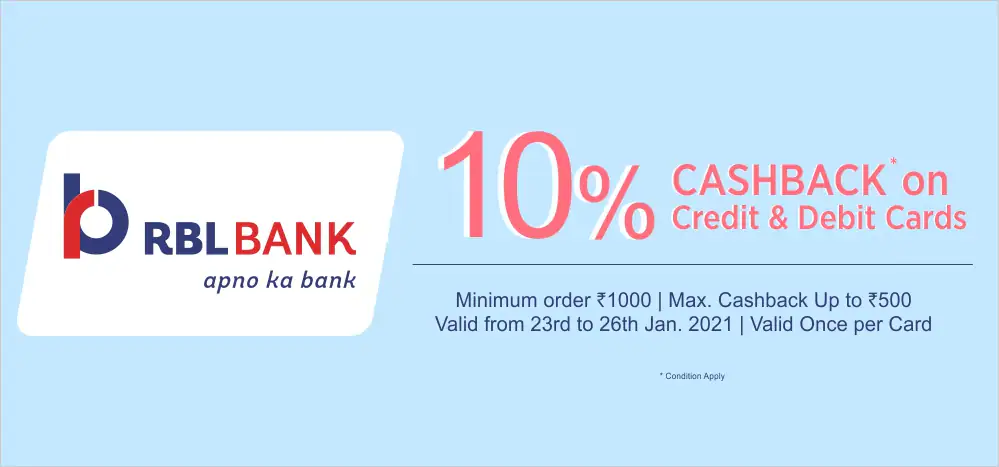 Jiomart RBL Card Offer : 10% Cashback Using RBL Credit And Debit Cards ...