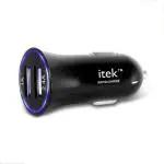 Buy itek CCH004BK Dual USB Port 1 Amp Mobile Car Charger Online at Best ...