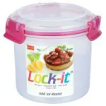 Buy Polyset Lock-It Pink Round Plastic Container 600 ml Online at Best Prices in India - JioMart.