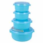 Buy Polyset Nexa Blue Plastic Serving Bowl with Lid (Set of 4) Online at Best Prices in India ...