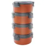 Buy Polyset Lock It Assorted Round Plastic Container 300 ml (Set of 4) Online at Best Prices in ...