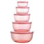 Buy Mastercook Malta Pink Round Plastic Container 6270 ml (5 pcs ...