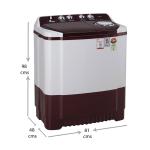 LG 8 Kg Top Semi-Automatic Washing Machine with Roller Jet Pulsator ...