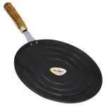 Buy Khatana Silver Stainless Steel Iron Wood Handle Tava 39 cm Online ...