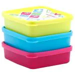 Buy Mastercook Multicolour Square Plastic Container 400 ml (3 pcs ...