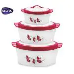 Buy Selvel Plaza White Plastic Insulated Hotpot 700+1160+1600 ml (Set ...