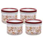 Buy Amson Easy Spin Brown Printed Plastic Container 1 L (Set of 4 ...