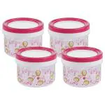 Buy Amson Easy Spin Pink Printed Round Plastic Container 600 ml (Set of ...