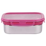 Buy Amson Elegant Rectangular Steel Container 475 ml with Pink Plastic ...