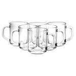 Buy Yera Glass Tea and Coffee Mug 240 ml (Set of 6) Online at Best ...
