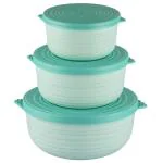 Buy Polyset Assorted Colour Round Plastic Storage Bowl with Lid (Set of ...