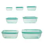 Buy Mastercook Malta Sea Green Rectangular Plastic Container (7 pcs ...
