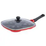 Buy Hawkins Red Die-Cast Multi Snack Pan with Glass Lid 30 cm, Nonstick ...