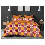 Buy Neela Home Glaze cotton 95 GSM Double Bedsheet D4057 Geometric Mustard Online at Best Prices ...