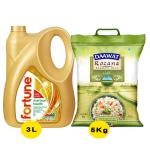 Buy Fortune Physically Refined Rice Bran Oil 3 L (Can) + Daawat Rozana ...