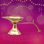 Buy pujaNpujari Brass Loban Burner Aarti Diya with Handle - Harathi ...