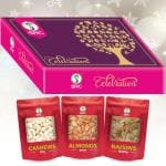 Buy SRC CREATIONS Celebration Kaju Badam Kishmish Festive Gift Box 300g | Cashews 100g, Almonds ...
