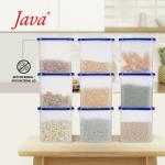 Buy JAVA - 1700 ml Plastic Grocery Container (Pack of 9, Blue) Online ...