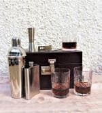 Buy MUREN Travel Bar Briefcase Portable Leatherette Box Set with ...