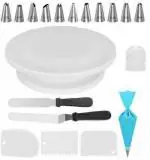Buy NIJAMRUT SHREE SADGURU CREATION Plastic Cake Turntable, Cake Decorating Tips, Icing Spatula ...