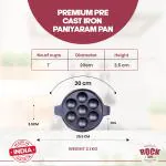 Buy ROCK TAWA 7 CAVITIES PANIYARAKKAL/KUZHI PANIYARAM/APPAM PATRA/PADDU TAWA (PRE-SEASONED CAST ...