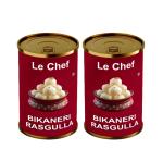 Buy Le Chef Premium Bikaneri Rasgulla 10 pcs each | Combo Pack Of 2| 400gm X2 | Incomplete ...