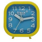 Buy Sonam Light Blue Square Plastic Analog Alarm Clock for Bedroom ...