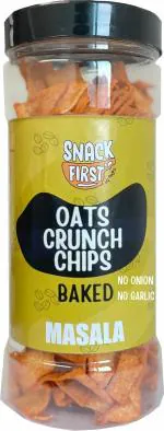 Buy Snack First Baked Oats Crunchips Masala, No Onion No Garlic, Jain ...