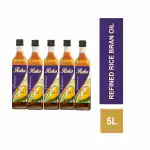 Buy Raha Rice Bran Oil Pet bottle - 1 Litre (Pack of 5) Online at Best ...