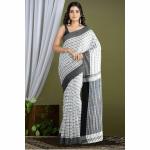 Buy SAHADEB GHOSH White Fish Handloom Khadi Cotton Saree Online at Best Prices in India - JioMart.