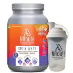 Buy NRoute Daily Whey Concentrate Chocolate Protein Powder 909g with Protein Shaker Bottle 700ml ...