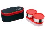 Buy Carrolite Air Tight Steel 3 Containers Lunchbox 1100 Ml/ Black Red ...