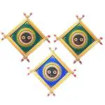 Buy SABAI GRASS Handmade Rectangular Wood Jagannath Art Palm Leaf ...