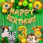 Buy GROOVY DUDZ 3rd Birthday Decoration Items For Boys/Girl Jungle ...