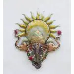 Buy Sangariya Udhyog Iron Handmade Metal Multicolour Ganesha wall Wall ...