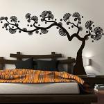 Buy Asmi Collections 150 cm Black Bonsai Tree - Right To Left Removable Sticker (Pack of 1 ...