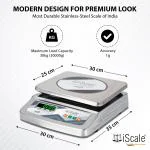 Buy iScale Weight Capacity 30kg x 1g Stainless Steel Digital Weighing Machine Scale with Front ...