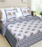 Buy Sugun Multicolor Jaipuri Prints Cotton Bedsheet (250 X 280 cm ...