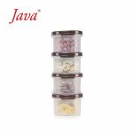 Buy JAVA - 500 ml Plastic Grocery Container (Pack of 4, Brown) Online ...