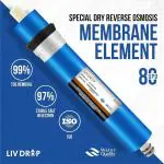 Buy LIV DROP High TDS, 80 GPD Ro Membrane for All Type of Home/Domestic ...