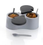 Buy Ranic Grey Plastic Stylish 2 In 1 Dry Fruit Box Storage Box, 350 Ml ...