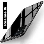 Buy Zybux Realme 8i Black Glass and Silicon Mobile Back Cover Online at ...