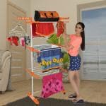 Buy HOMEMATE Orange Silver Steel Floor Cloth Dryer Stand-140006 Online ...