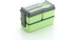 Buy 2Mech Green Plastic 3 Compartment Tiffin Push Lock, 1000 Ml Online ...