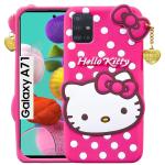 Buy Richburg Pink Rubber 3D Cute Hello Kitty Back Cover With Pendant ...