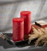 Buy AromaticFables- Rose Scented Red Set of 2 Rustic Pillar Candle ...
