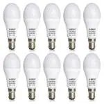 Buy 3A BRIGHT 9-Watt B22 Silver White Round DOB LED Bulb (Pack of 10 ...