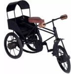 Buy DECORICA ENTERPRISES Black Wooden Wrought Iron Cycle Rickshaw Toy ...