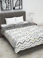 Buy Divine Casa Grey & White Chevron Microfiber Polyester Double ...