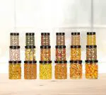 Buy MEELANA Checkers Black Plastic Jars and Containers 1200, 650, 350 ...